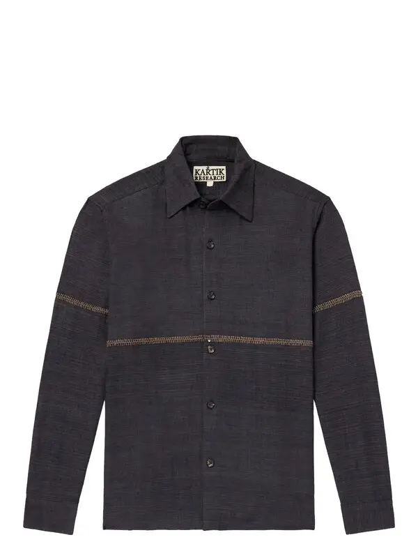 KARTIK RESEARCH Rabari Embroidered Cotton Shirt - Gray