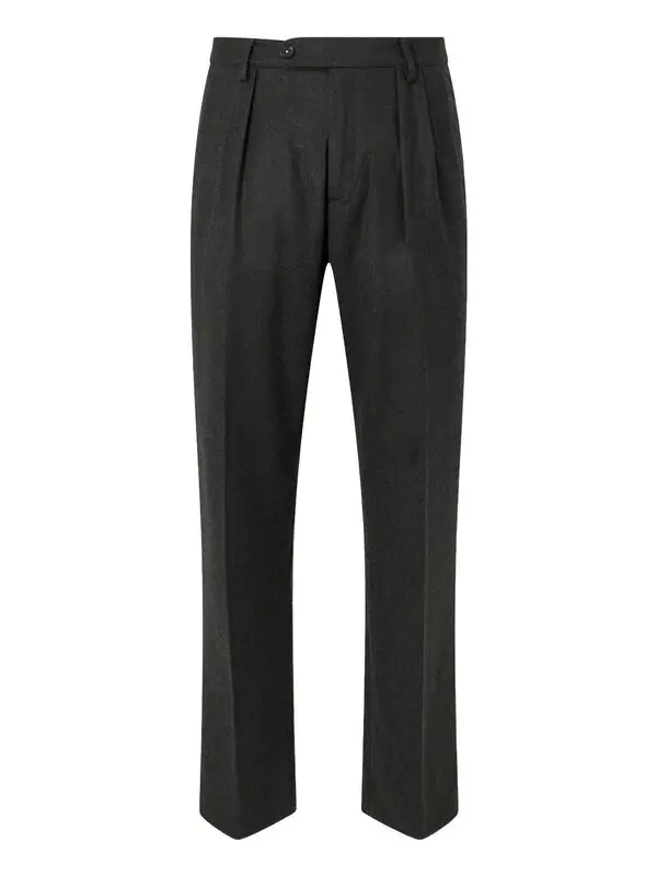 Massimo Alba Stan Straight-leg Pleated Virgin Wool Suit Trousers - Gray