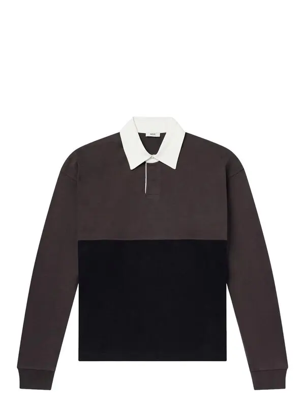 AGOLDE Colour-block Cotton-jersey Polo Shirt - Multi