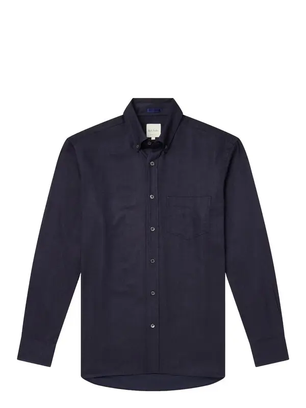 Paul Smith Cotton And Lyocell-blend Flannel Overshirt - Blue