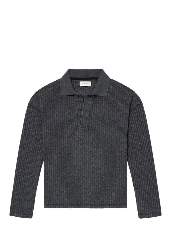 MFPEN Rolodex Bouclé Polo Sweatshirt - Gray