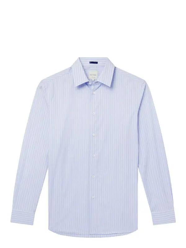 Paul Smith Striped Cotton-poplin Shirt - Blue