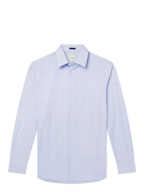 Paul Smith Striped Cotton-poplin Shirt - Light Blue