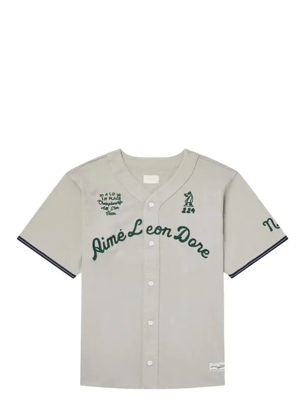 Aimé Leon Dore Logo-embroidered Cotton Shirt - Gray