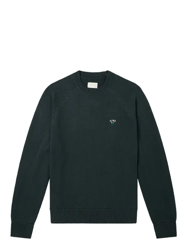 Aimé Leon Dore Logo-embroidered Cotton Sweater - Green