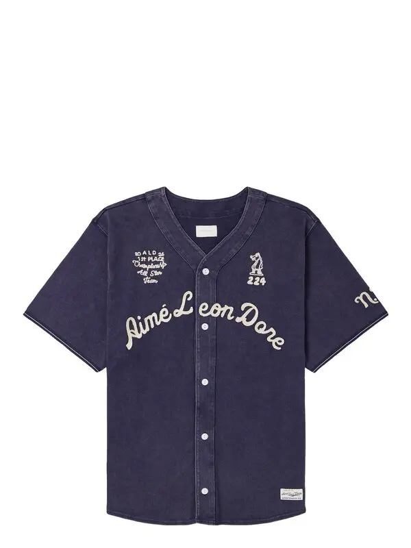 Aimé Leon Dore Logo-embroidered Cotton Shirt - Blue