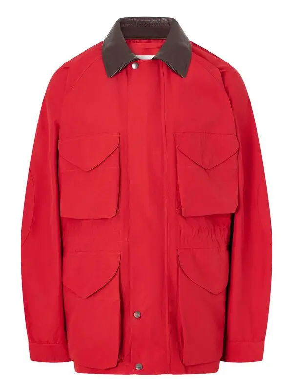 Aimé Leon Dore Leather-trimmed Cotton-blend Jacket - Red