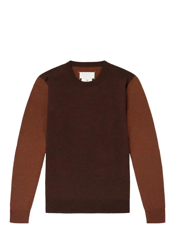 MAISON MARGIELA Colour-block Wool Sweater - Brown