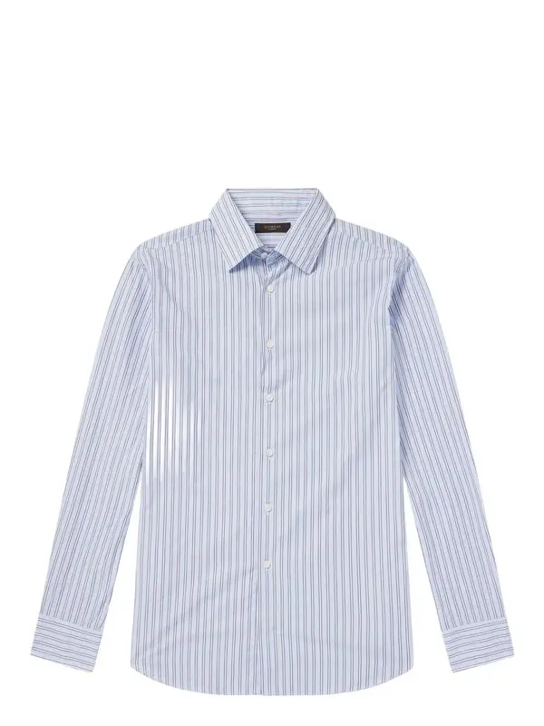 SLOWEAR Glanshirt Striped Cotton-poplin Shirt - Blue