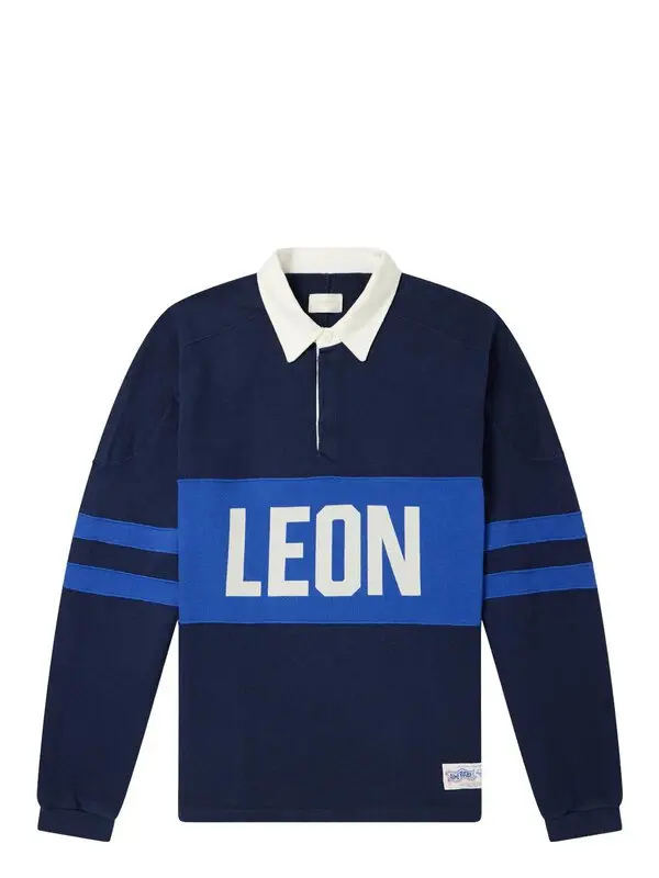 Aimé Leon Dore Logo-intarsia Striped Cotton Polo Shirt - Blue