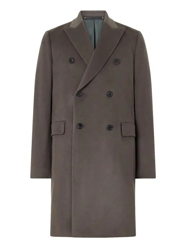 Paul Smith Double-breasted Wool And Cashmere-blend Coat - Gray