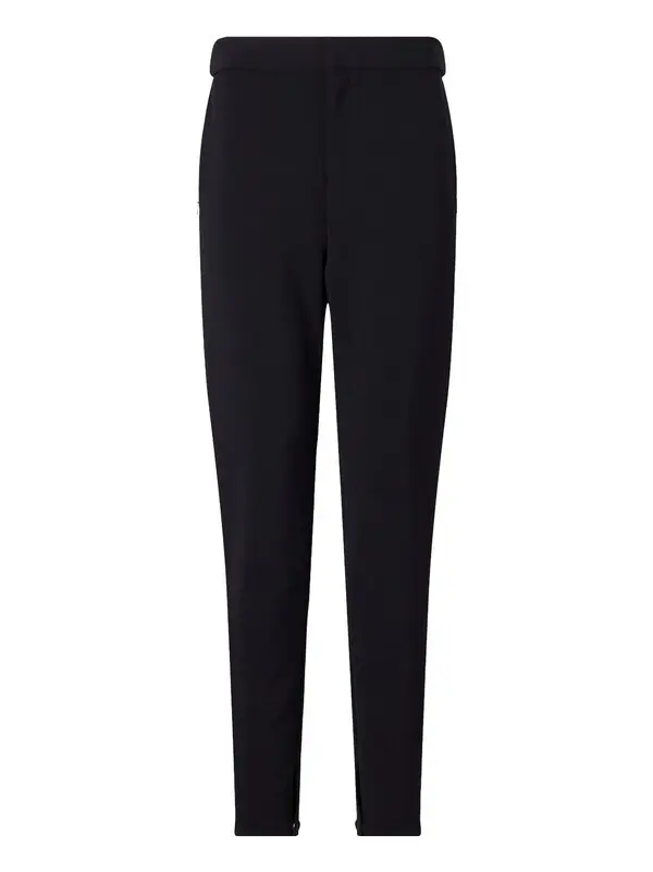 Loewe Tapered Leather-trimmed Wool-blend Twill Trousers - Black