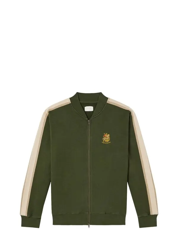 Aimé Leon Dore Saint George Logo-embroidered Striped Cotton Track Jacket - Green