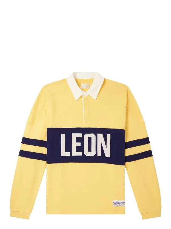 Aimé Leon Dore Logo-printed Striped Cotton Polo Shirt - Yellow