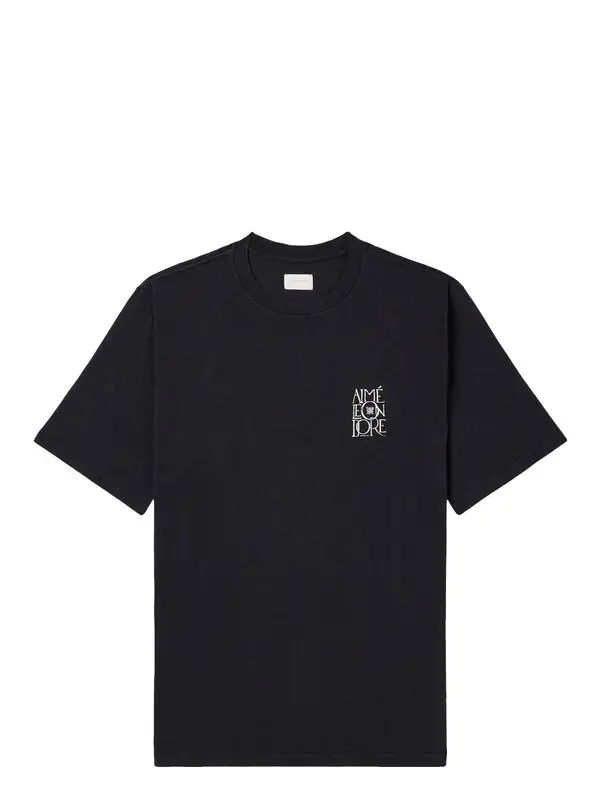 Aimé Leon Dore Logo-print Cotton-jersey T-shirt - Black
