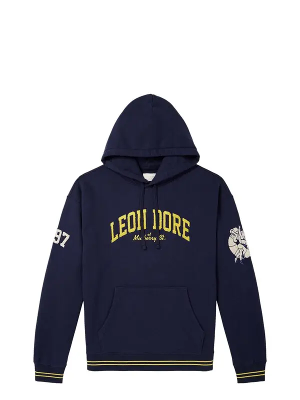 Aimé Leon Dore Logo-appliqué Cotton-jersey Hoodie - Navy