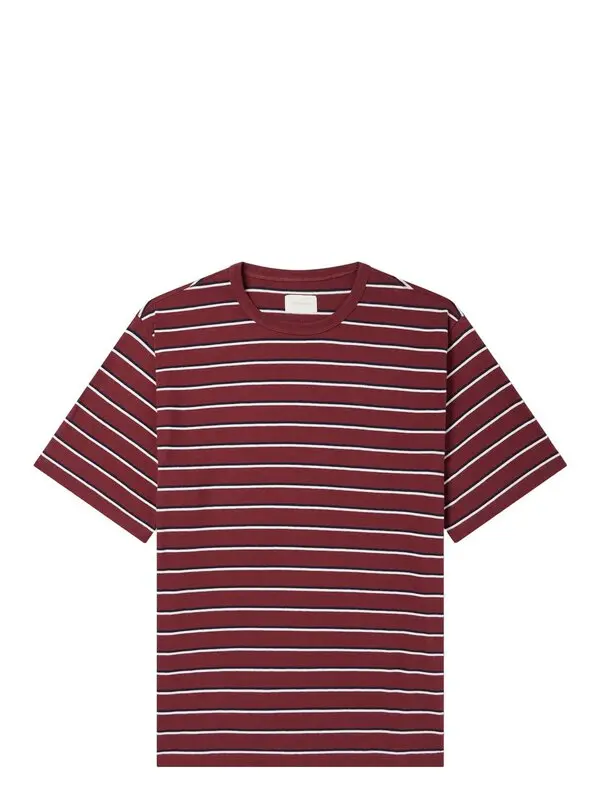 Aimé Leon Dore Striped Cotton-jersey T-shirt - Red