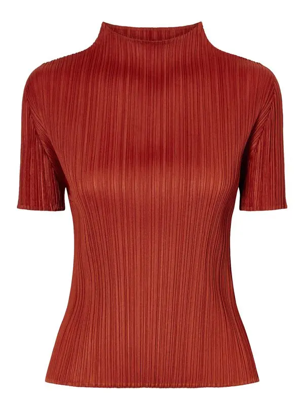 Issey Miyake Plissé Blouse - Red