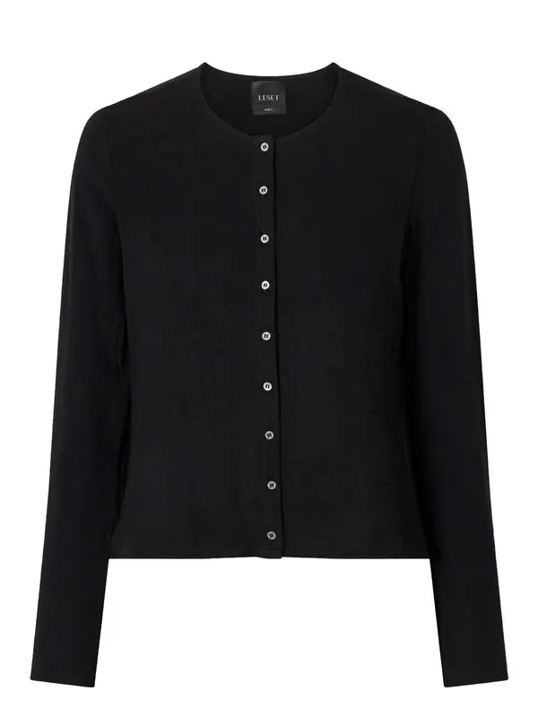 LESET Lauren Jersey Cardigan - Black
