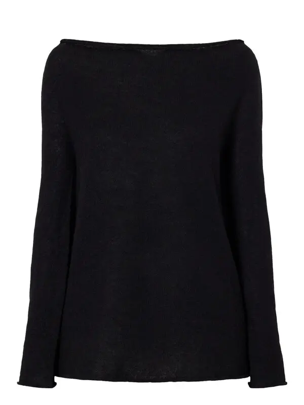 LAUREN MANOOGIAN Off-the-shoulder Wool-blend Sweater - Black