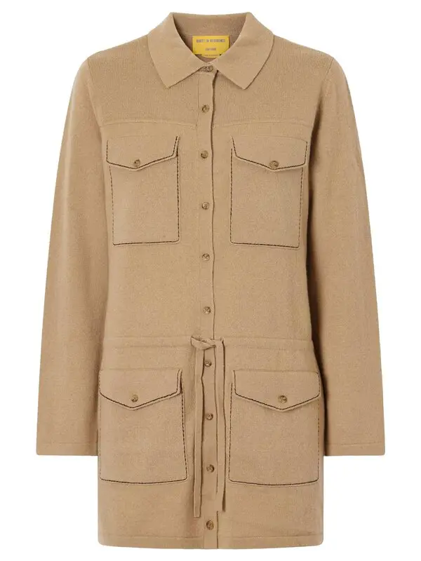 Guest In Residence Industry Drawstring Cashmere Mini Dress - Camel