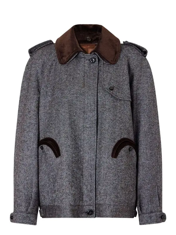 BLAZÉ MILANO Chausie Wool-blend Jacket - Dark Gray