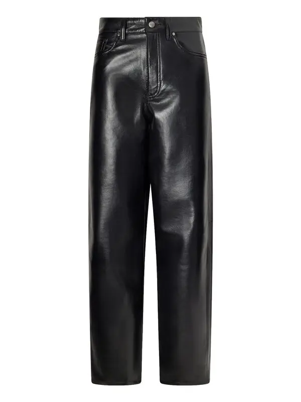 AGOLDE Nate Leather-blend Tapered Pants - Black