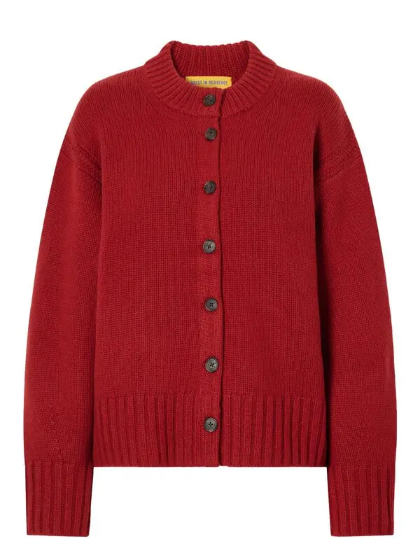 Guest In Residence Cozy Cashmere Cardigan - Red