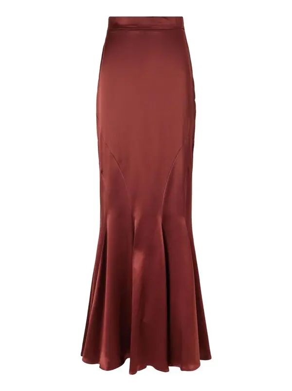 Max Mara Tabarin Pleated Silk-satin Maxi Skirt - Burgundy
