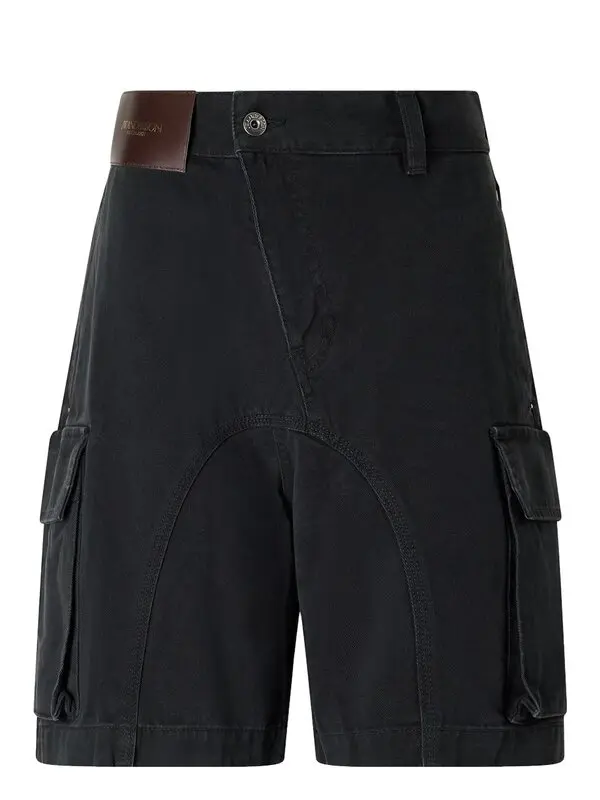 JW Anderson Twisted Patch Pocket Cotton-twill Shorts - Black