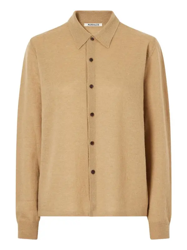 Auralee Cashmere Cardigan - Brown