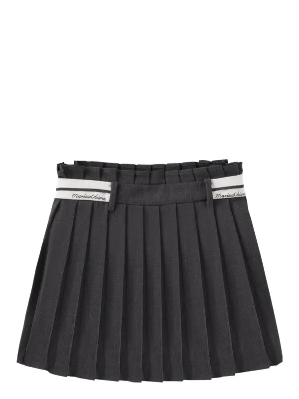 Marissa Chiara Logo Pleated Skirt - Grey