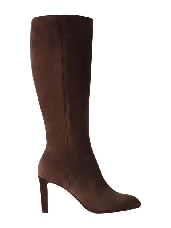 CHRISTIAN LOUBOUTIN Fannylove 85 Suede Knee Boots - Brown