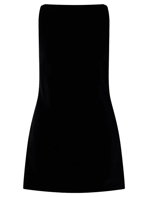 Brandon Maxwell The Sable Paneled Cotton-blend Velvet Mini Dress - Black
