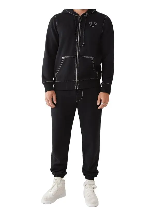 True Religion Big T Zip Hoodie - Black