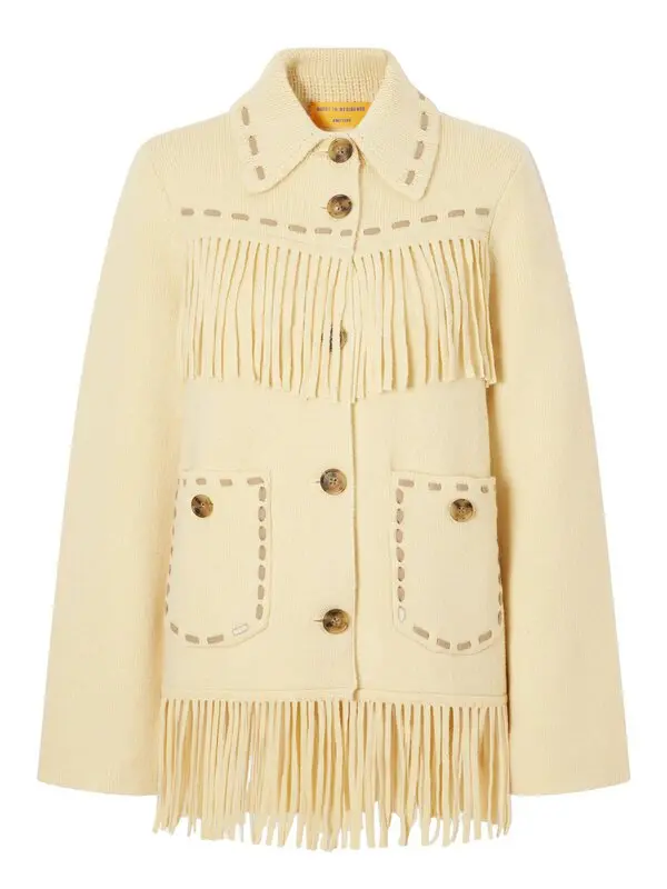 Guest In Residence Western Fringed Wool-blend Jacket - Yellow