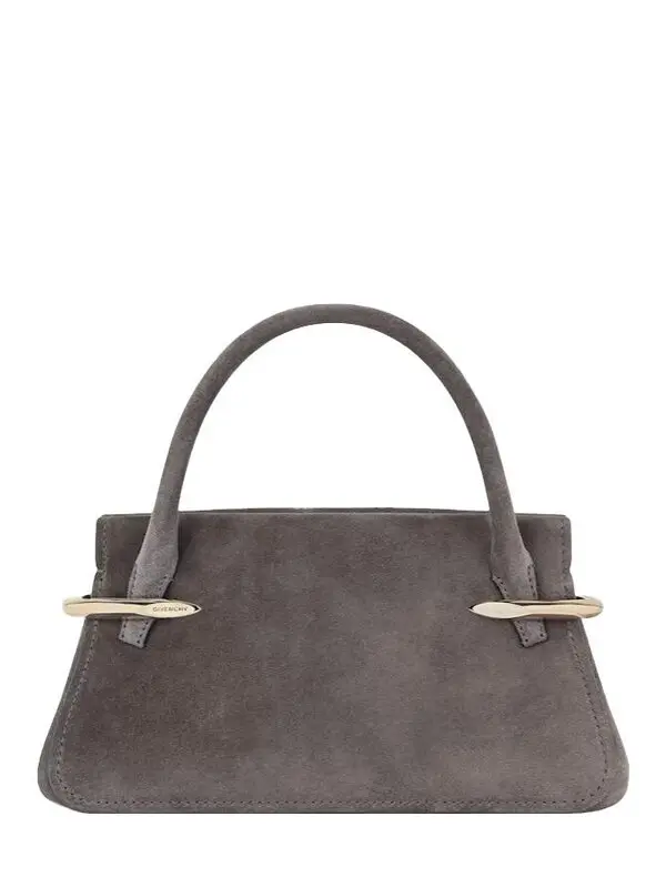 Givenchy Mini Pinch Bag In Suede Leather - Dark Gray