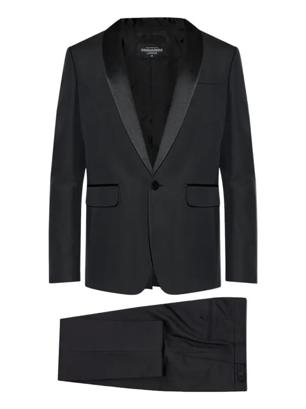 Dsquared2 Single-vent Tuxedo Suit - Black