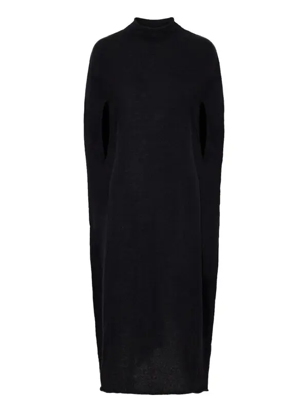 LAUREN MANOOGIAN Bottle Cape-effect Wool-blend Maxi Dress - Black