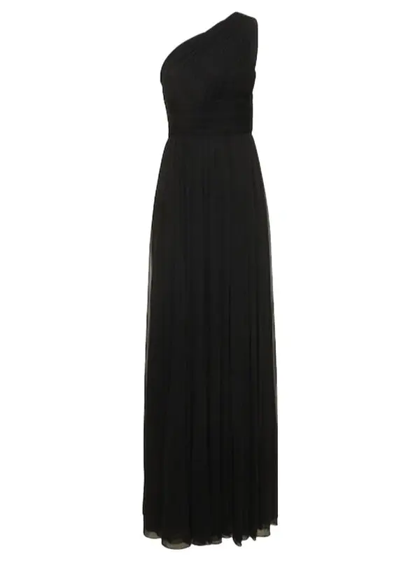 Michael Kors One-shoulder Chiffon Dress - Black