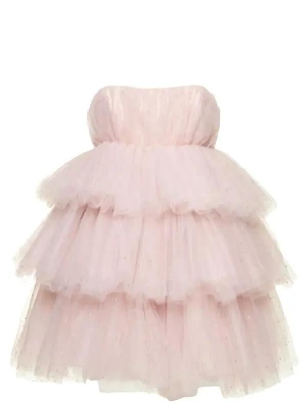 ROTATE BY BIRGER CHRISTENSEN Carosa Tulle Mini Dress - Pink