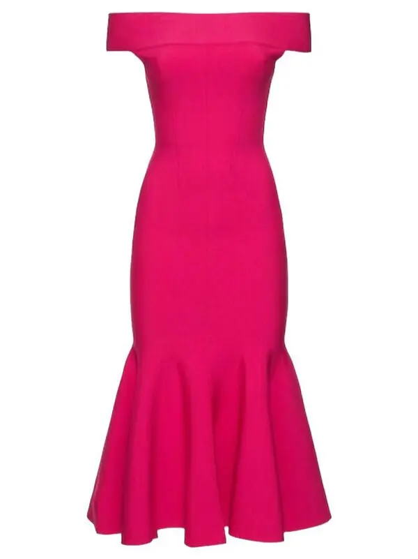 Roland Mouret Strapless Knitted Mid-length Dress - Pink