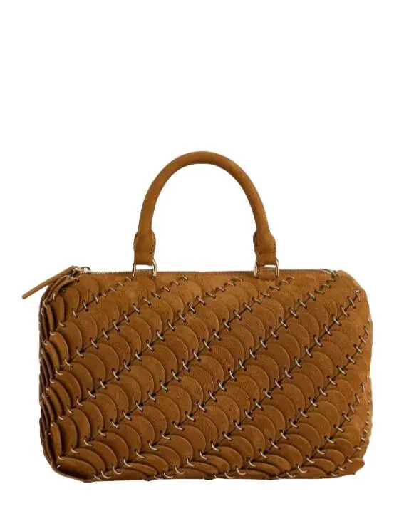 Rabanne Woven Top Handle Shoulder Bag - Brown