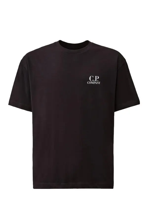 C.P. COMPANY Short Sleeved Logo Jersey T-shirt - Blue