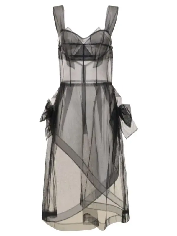 MAISON MARGIELA Medium Length Tulle Dress - Gray