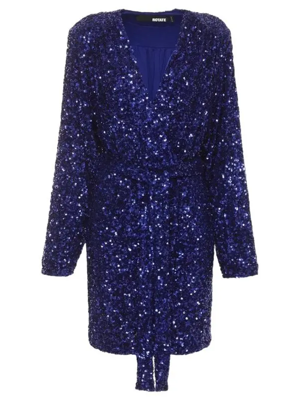 ROTATE BY BIRGER CHRISTENSEN Samantha Wrap Mini Dress - Blue