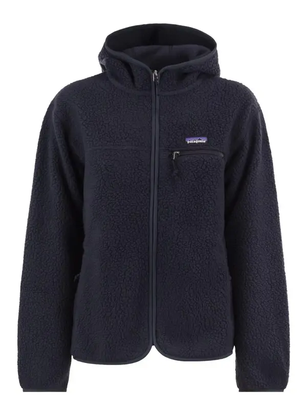 Patagonia Retro Pile Fleece Hooded Jacket - Dark Blue