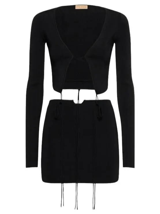 AYA MUSE Long-sleeved Mini Dress - Black