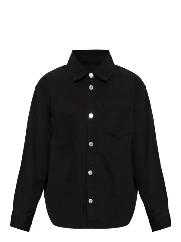 AMI Paris Embroidered Logo Denim Shirt - Black
