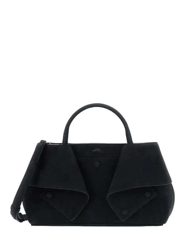 TOTEME Letter-print Shoulder Bag - Black